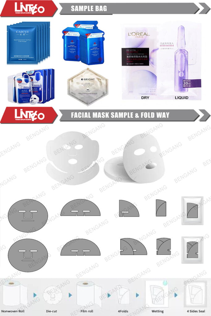 High Speed Cosmetic Facial Mask Making Bag Form Packing Machine